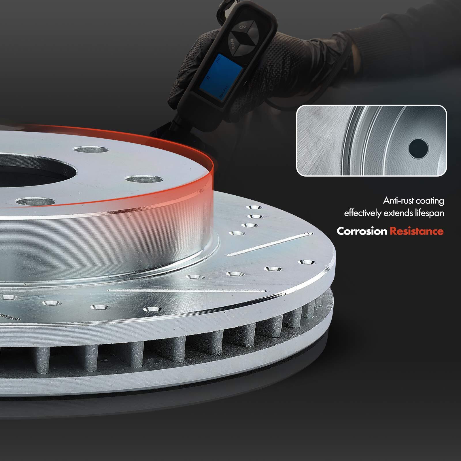 Front Left & Right Drilled Brake Rotor for Chevrolet Colorado GMC ...