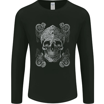 Religious Skull Pope Rock Music Heavy Metal Mens Long Sleeve T-Shirt ...