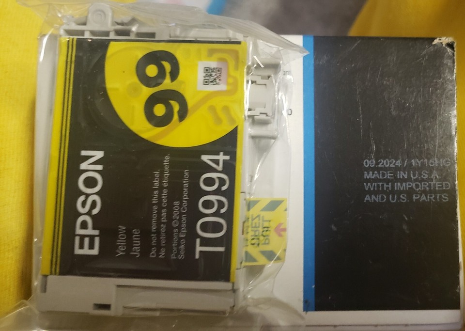 Epson 98 / 99 Genuine Ink ( 2 ) Cyan ( 1 ) Yellow Set of 3 New Sealed ...