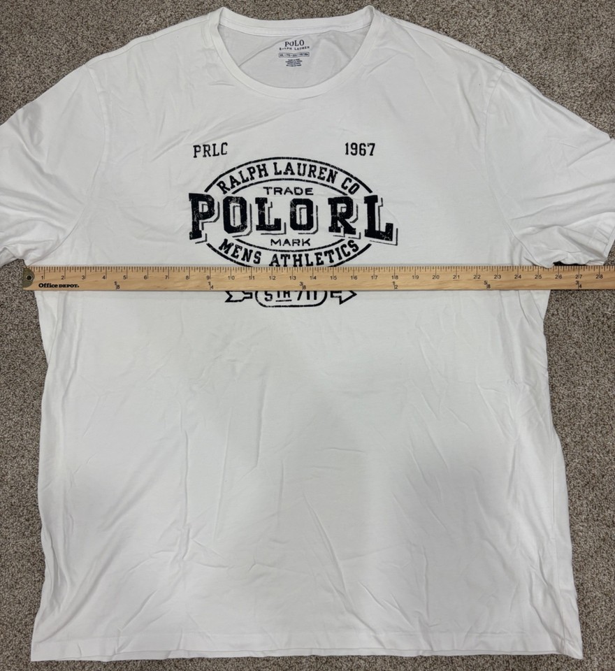 Polo Ralph Lauren White Graphic T Shirt Size XL Crew Neck Short Sleeve ...
