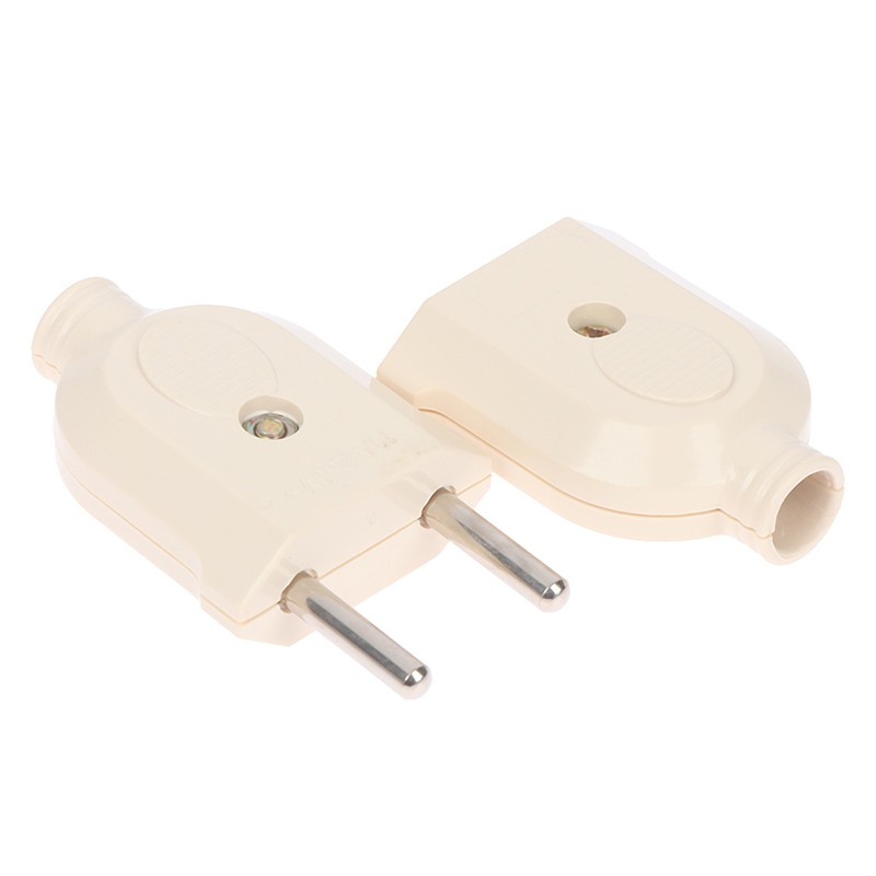 1pc EU European 2 Pin AC Electric Power Male Plug Female Socket Outlet ...