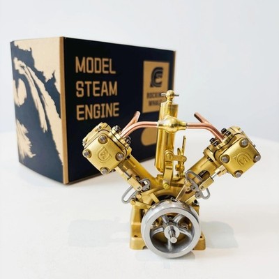 New Vintage V2 Steam Engine Compact Model Dual Cylinder Powerful Toy ...