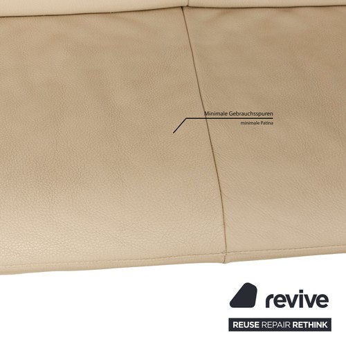 Jori Linea Leather Two-Seater Cream Beige Manual Function Sofa Couch | eBay