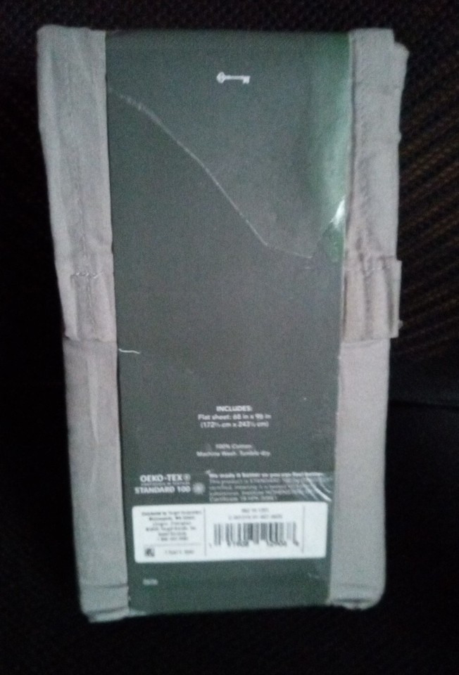⚡️300 Thread Count Ultra Soft Flat Sheet -Threshold Classic Gray Twin ...