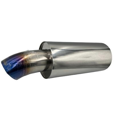 JS Racing Muffler Exhaust Alloy Stainless Steel Inlet 2.5 in Outlet 3 ...