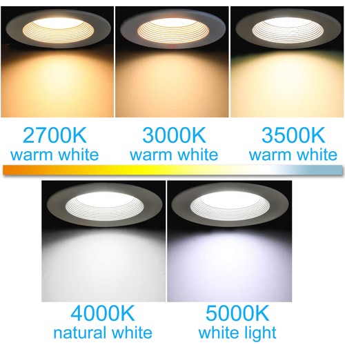 6/12 Pack 4'' LED Can Light Retrofit 5CCT Baffle Trim Matte White ...