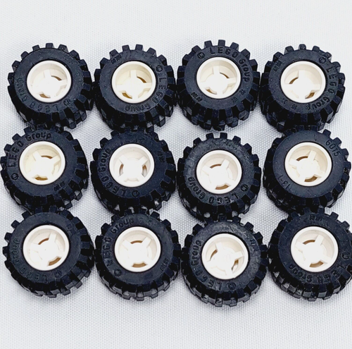 LEGO Black Wheel Tyre 21 x 12 Tire Assembly White 6014/ 60700 Vehicle ...