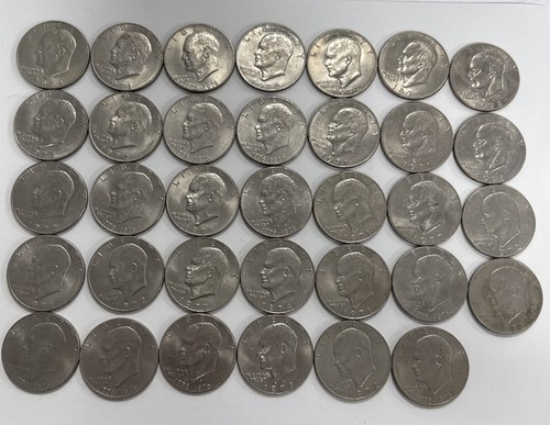 1970s ~ Eisenhower Dollar Coins, Circulated, Lot of 34x | eBay