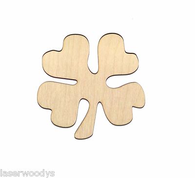 4 Hearts Clover Unfinished Wood Shape Cut Out FHC5061 Crafts Lindahl ...