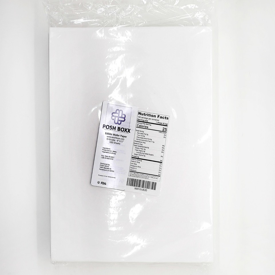 100 pcs WAFER RICE PAPER designed for edible printing w/ edible ink ...