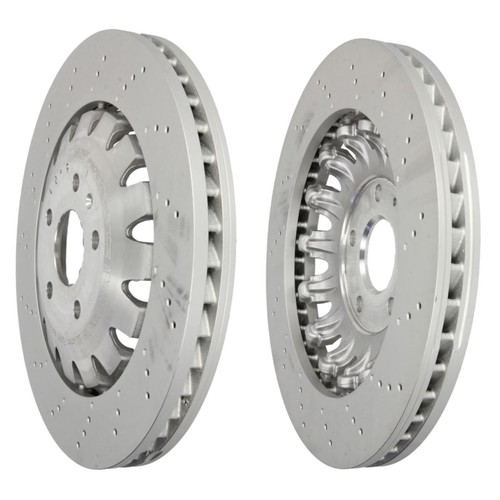 SHW Performance Front Brake Discs Drilled 370x34mm X2 For Audi TTRS 8S ...