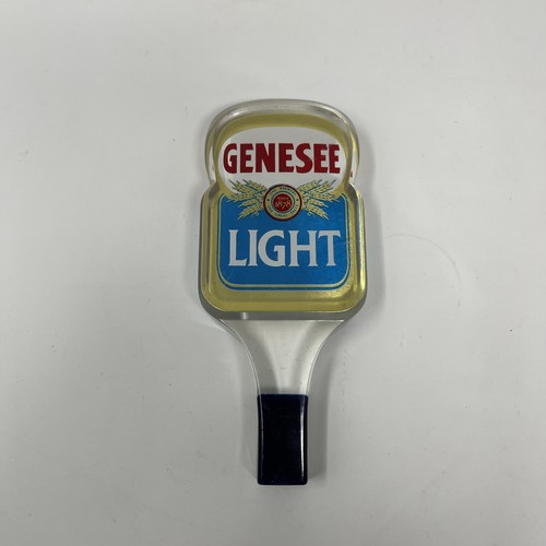 VINTAGE GENESEE LIGHT BEER TAP HANDLE 6-1/2"L CLEAR ACRYLIC Lucite Man ...