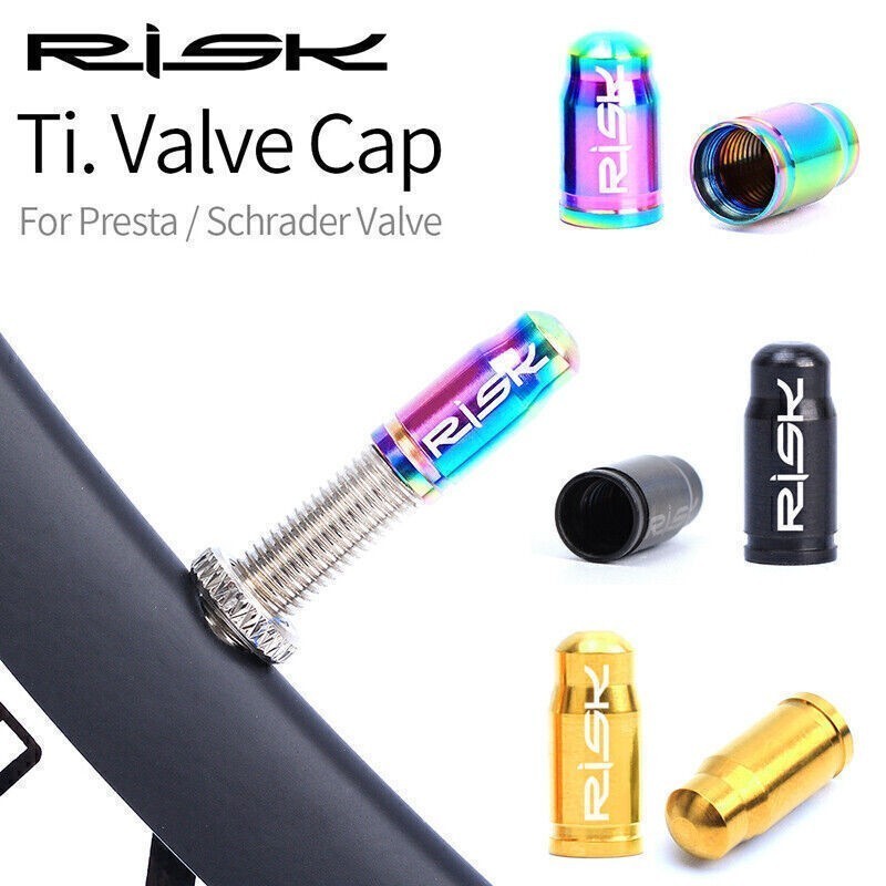 2PCS Titanium Alloy Bicycle Mountain Road Bike Tire Valve Cap Adapter ...