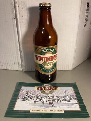 Coors Winterfest Beer Bottle 1986-1987 with Cap and Commemorative Post ...
