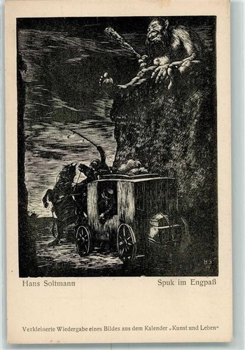 13153601 - sign. Hans Soltmann Spuk im Engpass Fabelwesen AK Kunst und ...