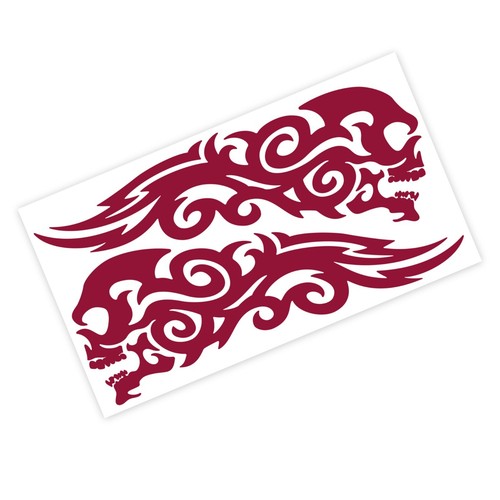 Tribal Skulls Decal Set, Motorcycle Tank 2 Skull Sticker Kit #451 ...