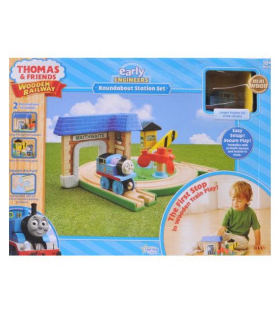 Thomas & Friends Wooden Railway Early Engineers Roundabout Station ...