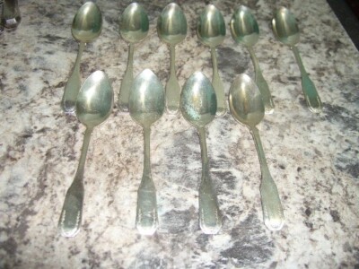 10 Vintage OVB Hibbard Spencer Bartlett Silverware Flatware teaspoon ...