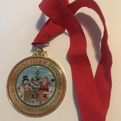 HOLIDAY FUN Running Half Marathon 5K 10K 15K Medal Santa CHRISTMAS Tree ...