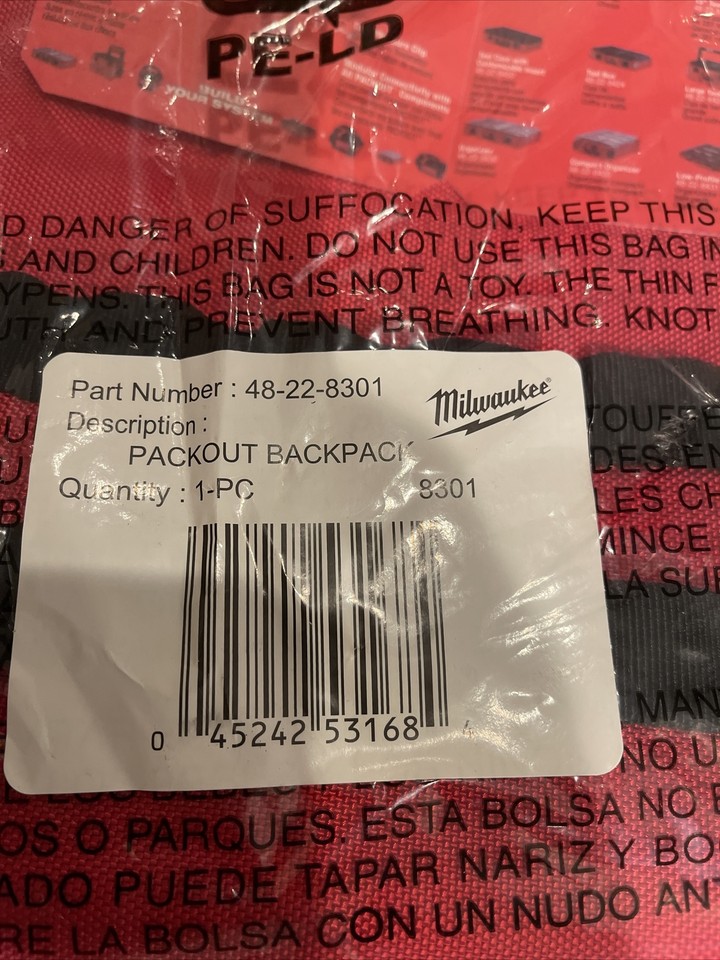 Milwaukee 48-22-8301 48-Pocket Tear-Resistant PACKOUT Modular Storage ...