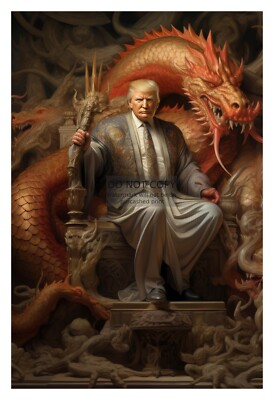 PRESIDENT DONALD TRUMP AS A DRAGON MASTER JAPANESE ART STLYE 4X6 AI ...