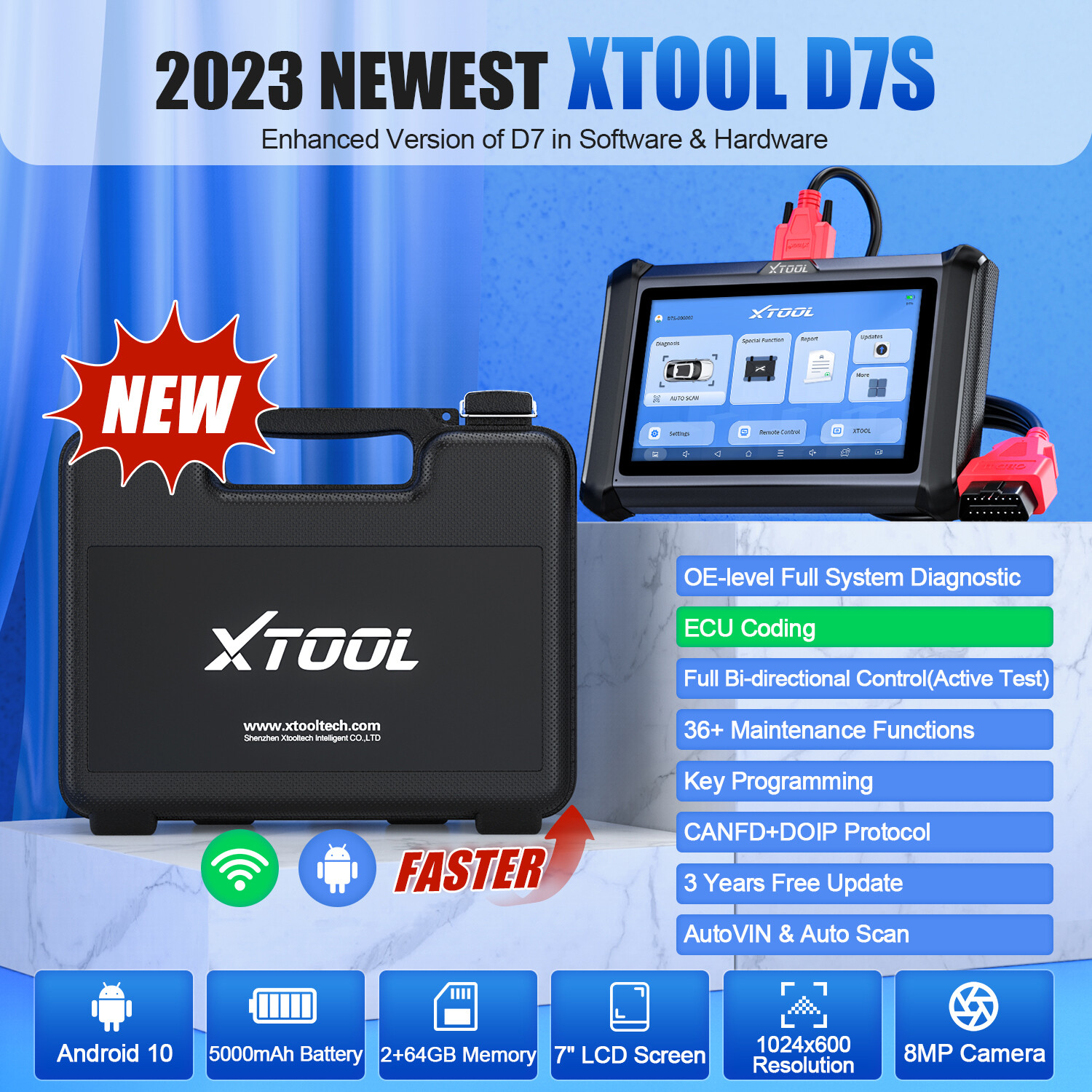 Comprar XTOOL D7S Auto Coding Bidirectional Scanner All... en USA desde ...