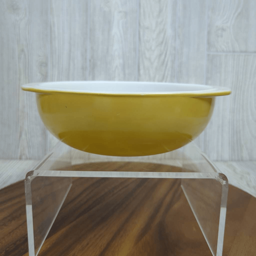 Vintage Pyrex 2 Quart Casserole Dish Bowl Mustard Harvest Gold Solid ...