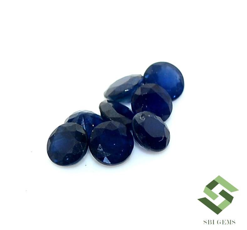 4.25 mm To 4.50 mm Natural Blue Sapphire Round Cut Lot 08 Pcs Loose ...
