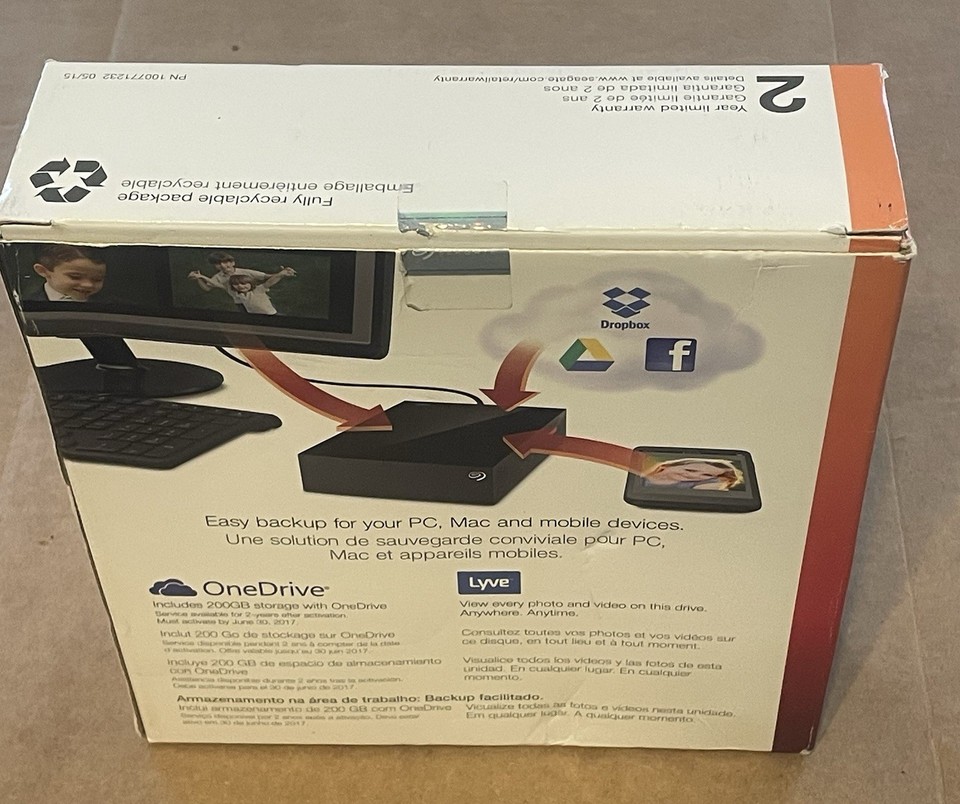 SEAGATE BACKUP PLUS DESKTOP DRIVE 5 TB MODEL SRD00F2 1KBAP4-501 | eBay