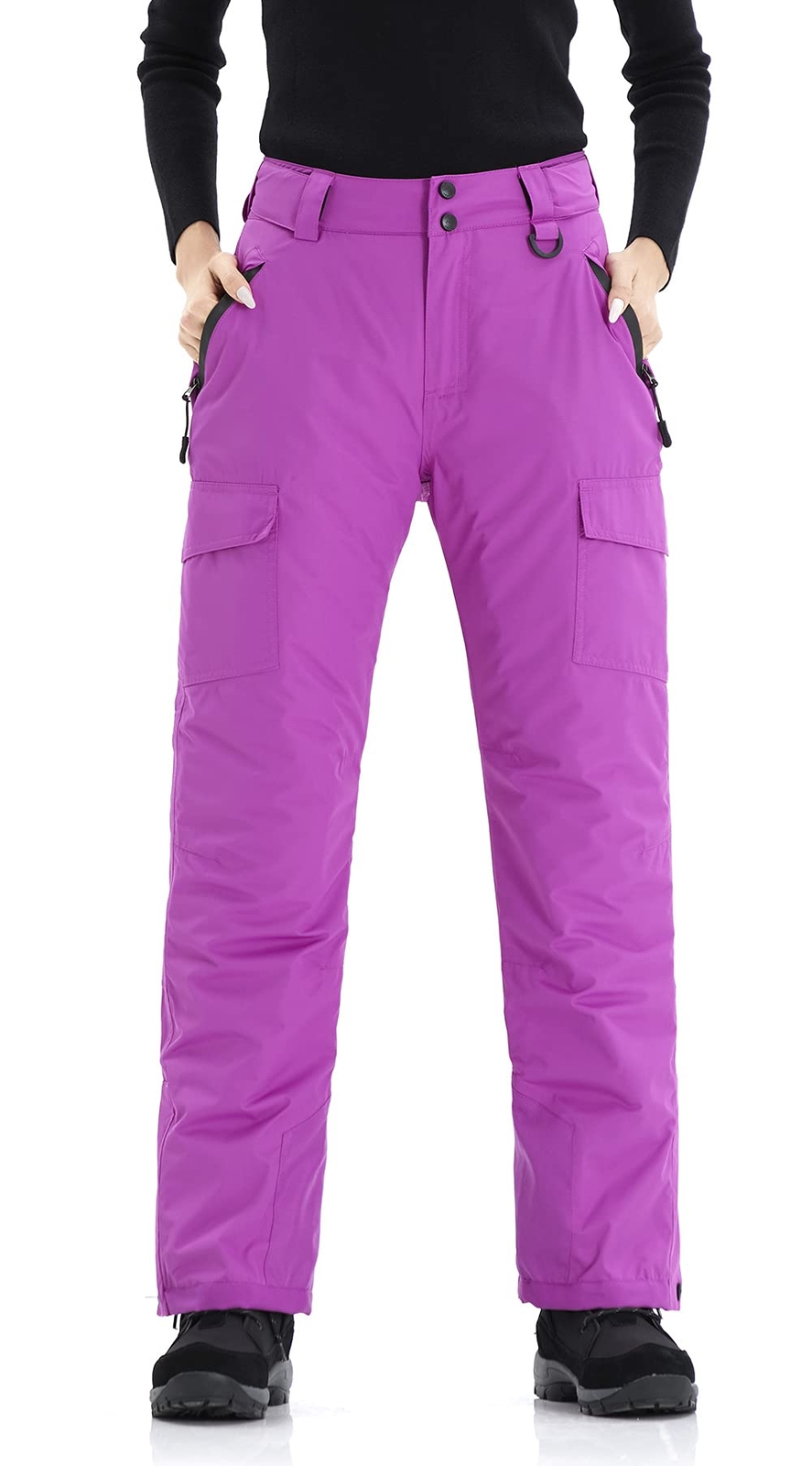 Wulful Womens Insulated Snow Ski Pants Waterproof Winter Snowboarding ...