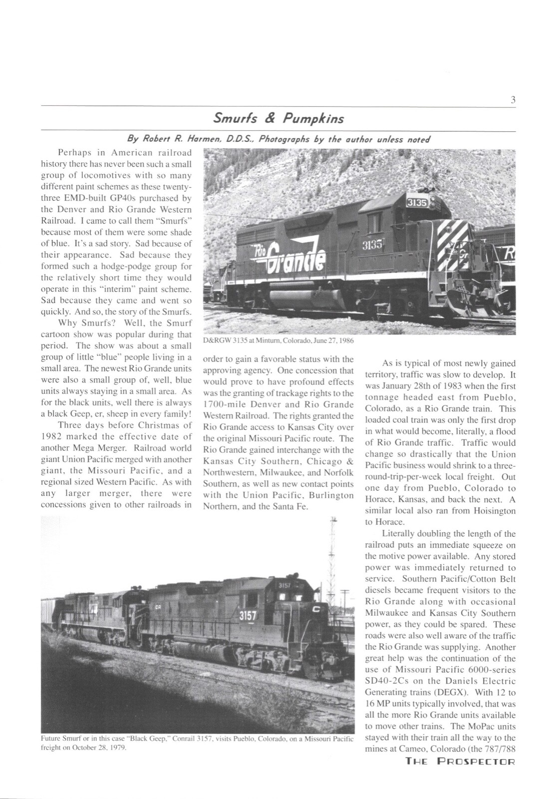 The Prospector Magazine V1 N3 D&RGW Pike's Peak Grand Junction SD45 ...