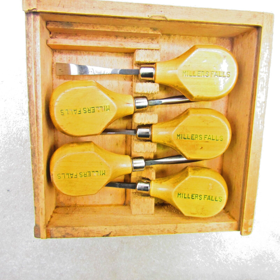 Millers Falls wood carving tool set, No. 107 + misc. MF tools | eBay