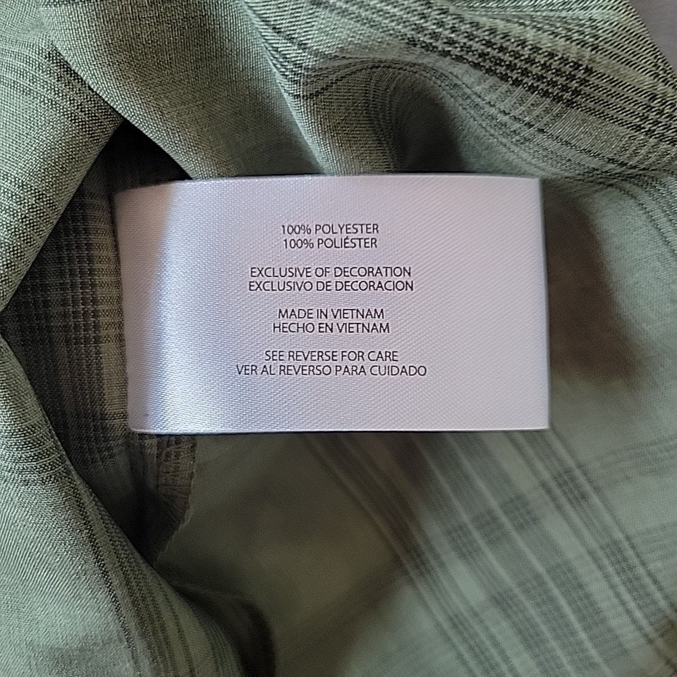 Orvis Shirt Men's Size Large Green Plaid Performance Tech Work Fishing ...