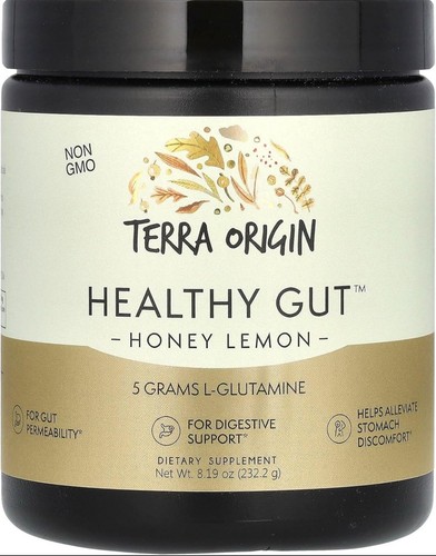 Terra Origin Healthy Gut Powder with L-Glutamine - Honey Lemon (30 ...