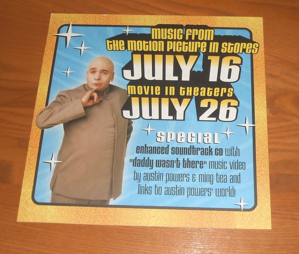 Goldmember Austin Powers Poster 2-Sided Flat Square Promo 12x12 ...