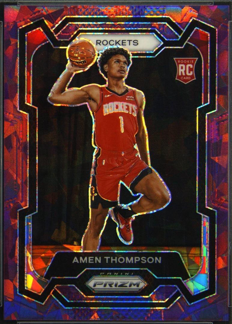2023-24 Panini Prizm - Amen Thompson #150 Purple Ice Prizm /149 (RC ...