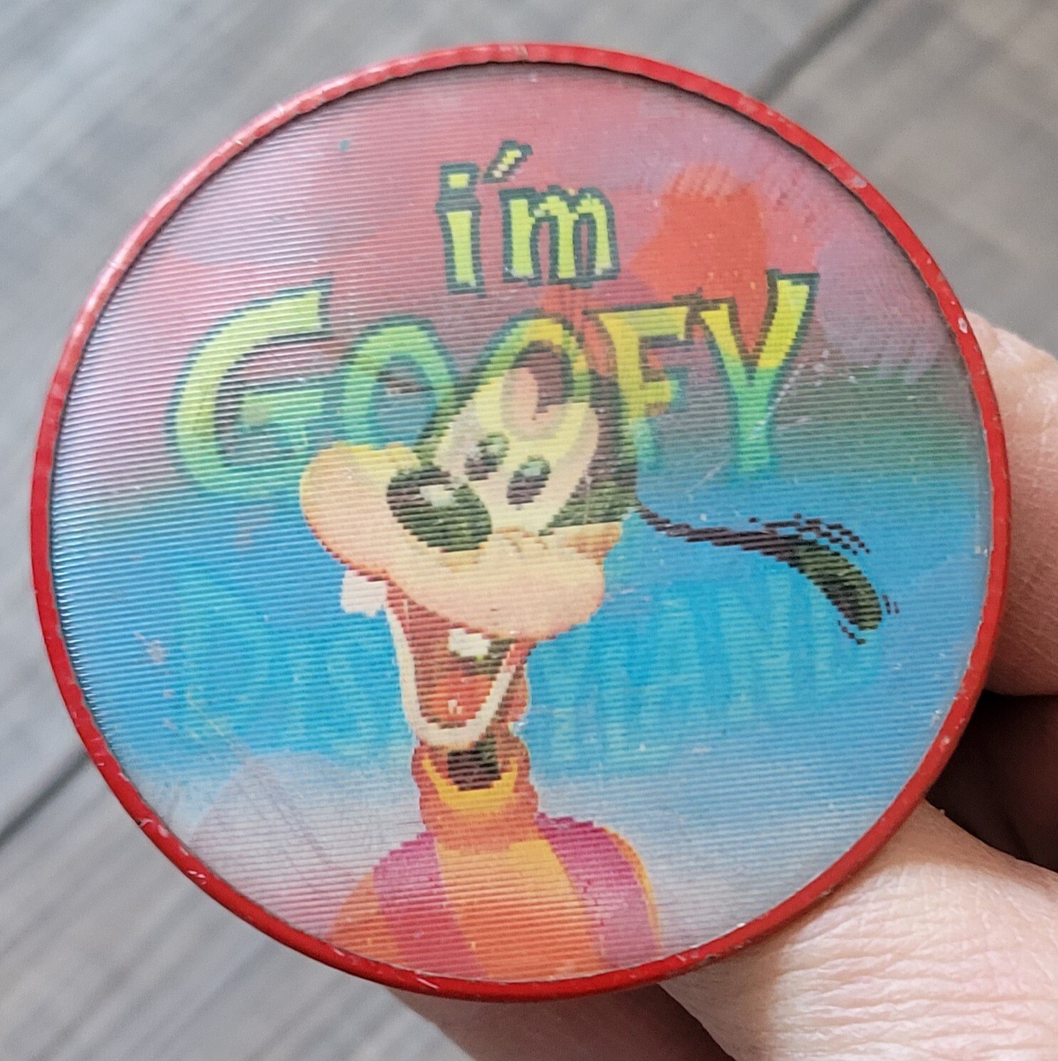 1960's I'M GOOFY ABOUT DISNEYLAND flasher lenticular pinback button - 2 ...