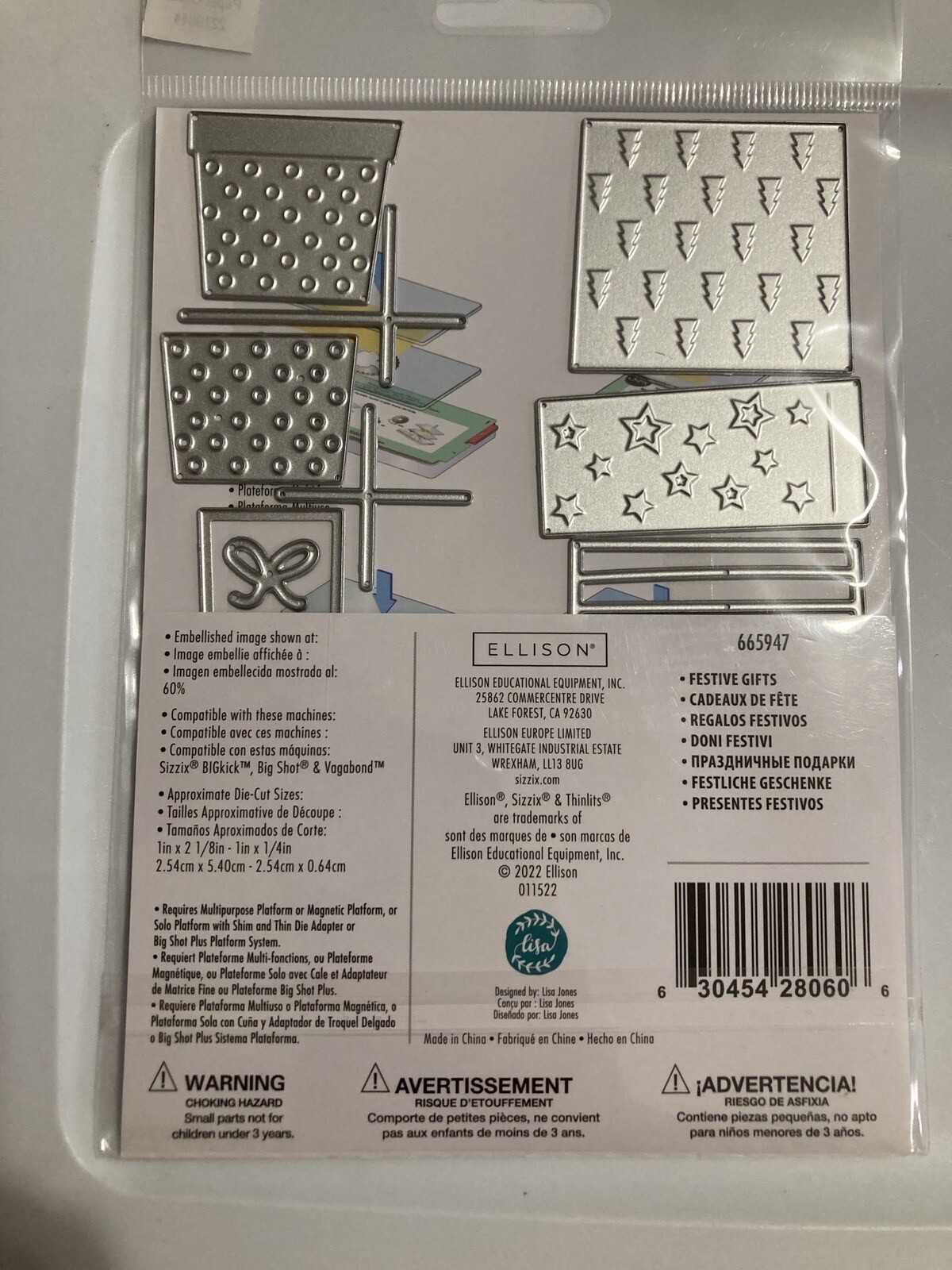 Sizzix Thinlits Dies By Lisa Jones 21/Pkg-Festive Gifts -665947 | eBay