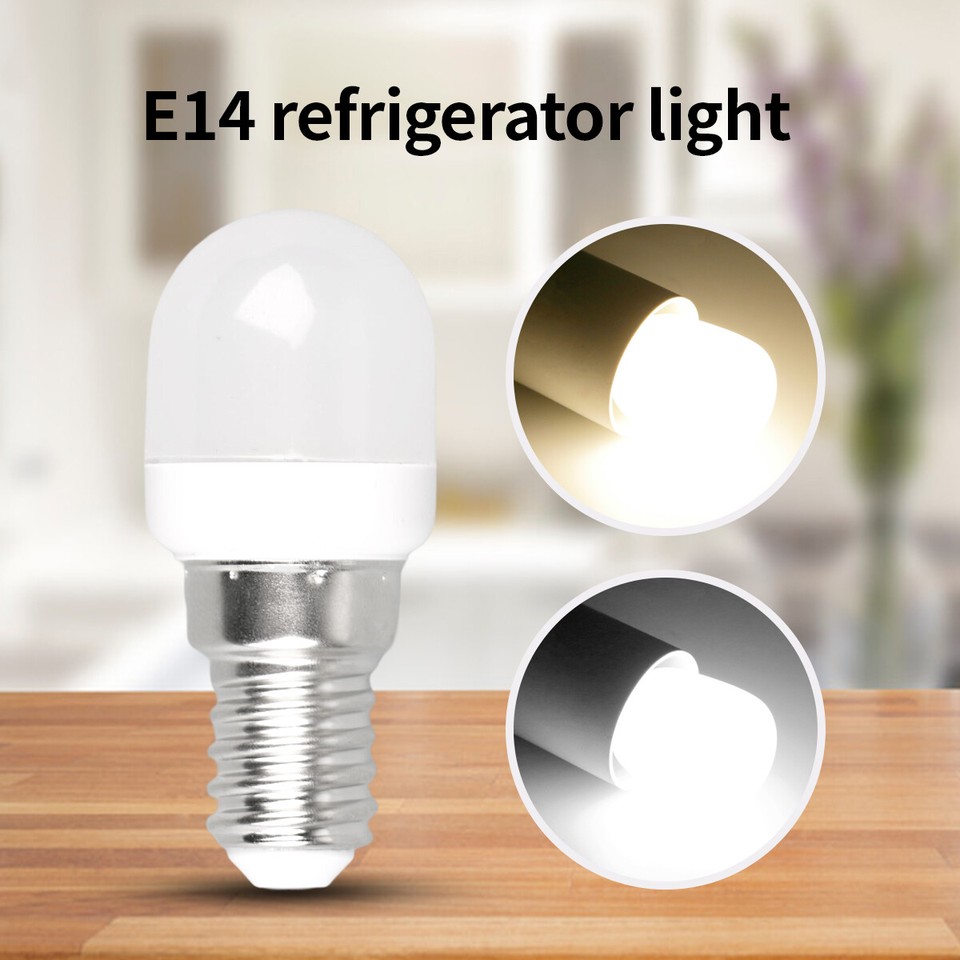 LED Refrigerator Light Bulb E14 2W Fridge Mini Screw Bulb Lamp Kitchen ...