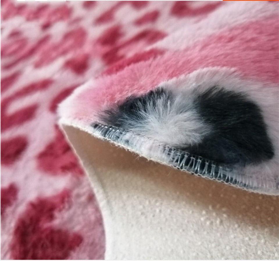 1x Pink Zebra Print Faux Cowhide Animal Area Rug Fur Leather Mat Carpet ...