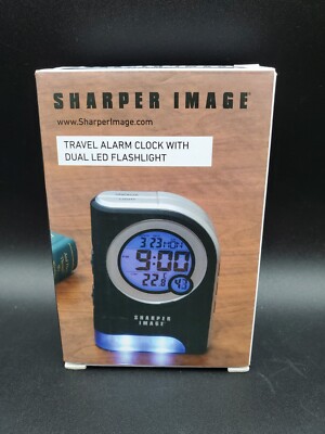 Sharper Image Travel Alarm Clock With Flashlight 202422-01 | eBay