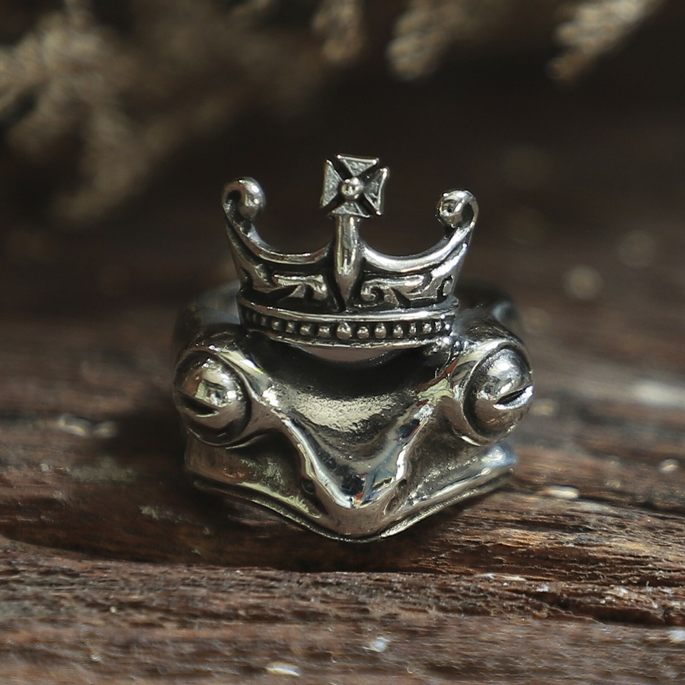 Frog prince ring sterling silver 925 biker celtic punk viking animal ...