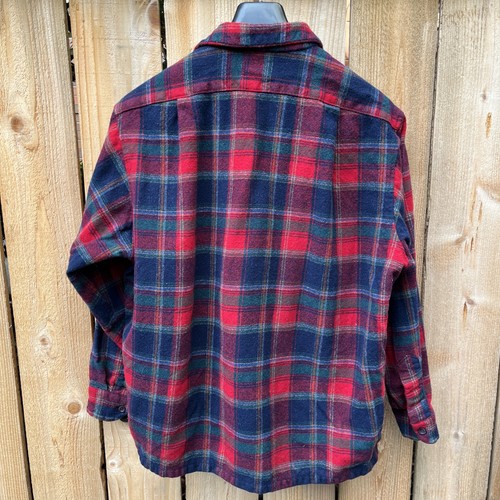 Vintage Pendleton Board Shirt Womens XL Red Blue Tartan Plaid Wool Loop ...