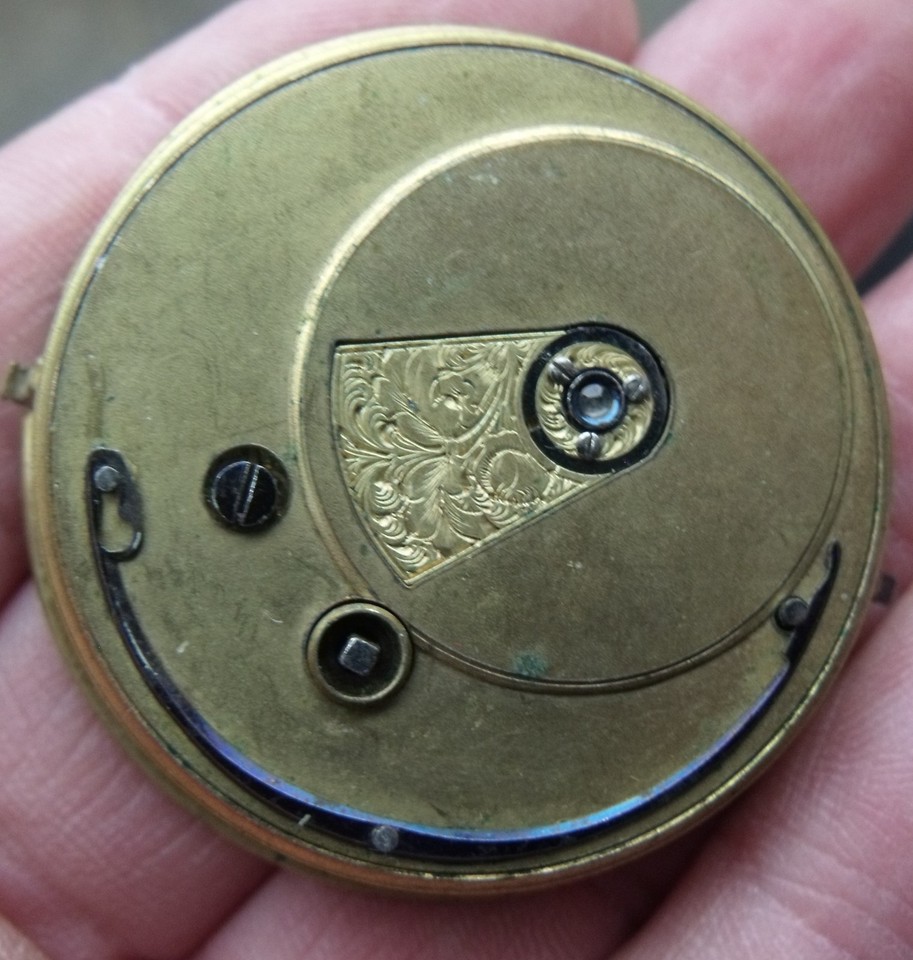 AN ANTIQUE FUSEE POCKET WATCH MOVEMENT, ADAM BURDESS COVENTRY, NO CHAIN ...