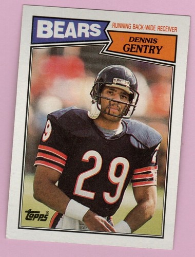 1987 Topps Football #49 Dennis Gentry Chicago Bears Running Back - Wide ...