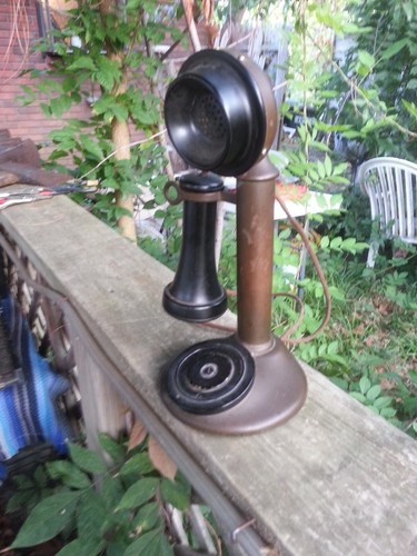 Antique Telephone Brass Candlestick Phone | eBay
