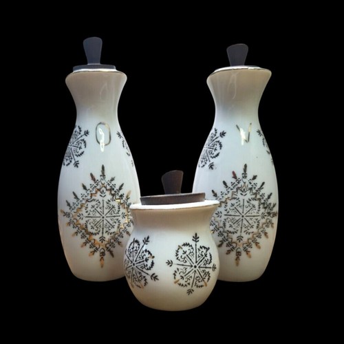 Mid Century Modern Atomic Vinegar oil & condiment set starburst gold ...