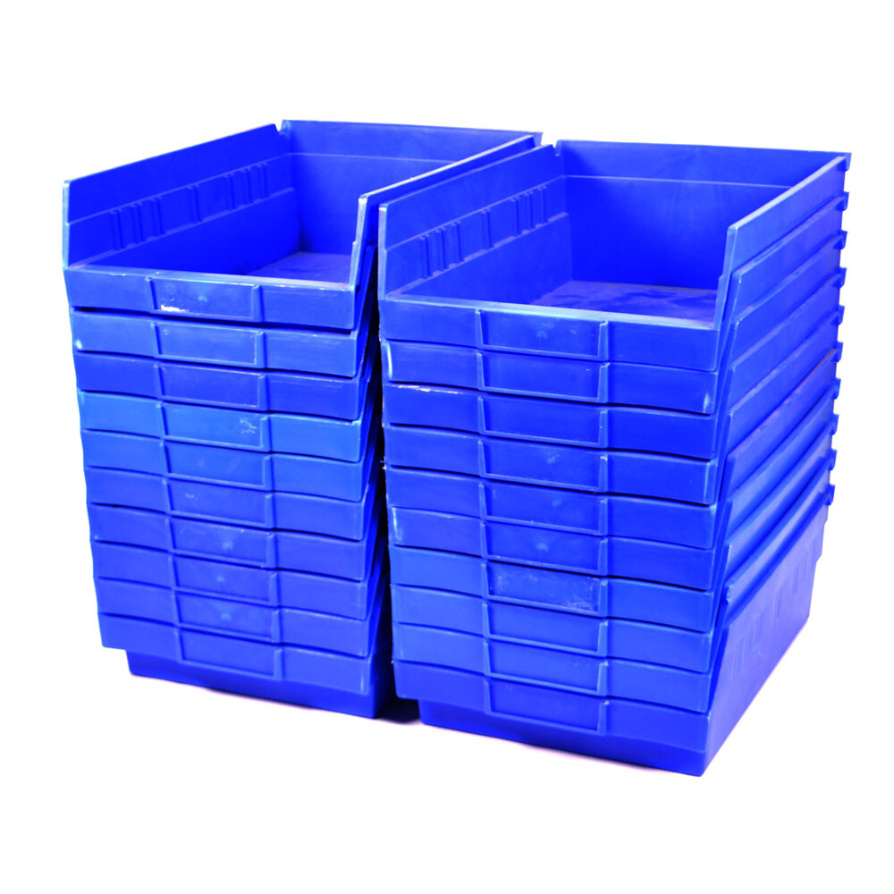 lot-of-20-akro-mils-30-150-blue-bins-storage-11-5-elegant-x-stackable