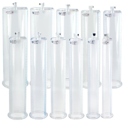 LeLuv Acrylic Cylinder for Penis Pump Untapered 9 & 12 Inch with Female ...