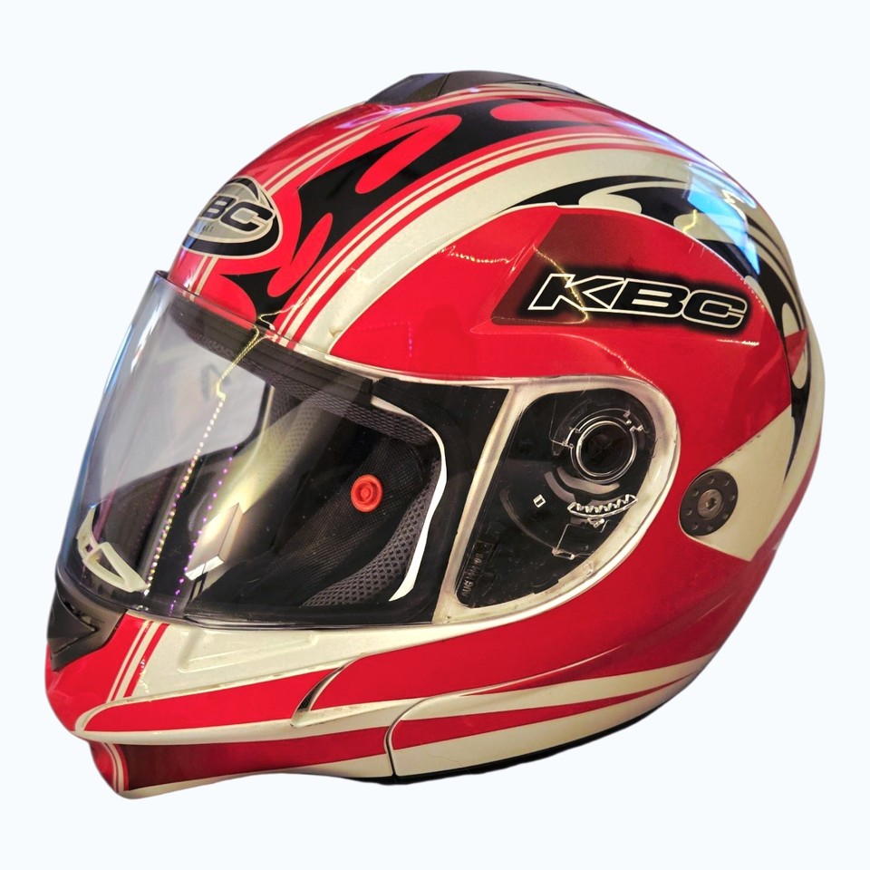KBC FFR Cruze Motorcycle Helmet Full Face Size M. RED, Black And White ...